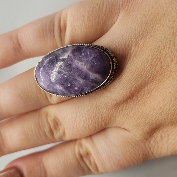 Jewelry | Big Beautiful Lepidolite Ring | Poshmark